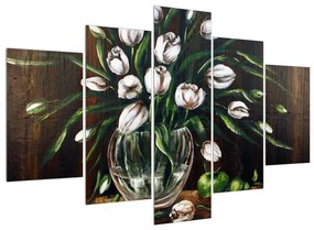 Obraz tulipánů ve váze (150x105 cm)