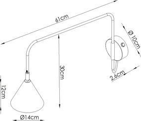 Sollux Lighting Nástěnné svítidlo NOX 1 okrově červené s vypínačem