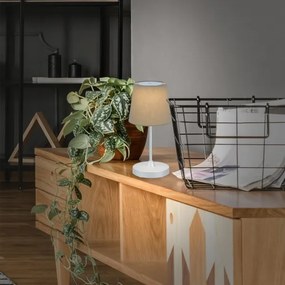 Brilo - LED Stmívatelná nabíjecí stolní lampa LED/3W/5V IP44 stříbrná/béžová