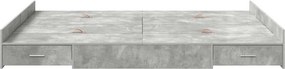 Rám postele s úložným prostorem Betonově šedá 150 x 200 cm 3335288