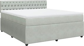 Box spring postel s matrací světle šedá 180x200 cm samet 3287812