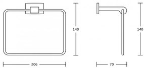 Mexen příslušenství, ZOJA držák na ručníky - Ring, černá, 7019132-70
