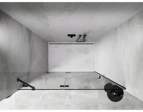 Mexen, Mexen Lunar levé otočné sprchové dveře 140 cm, transparentní, pistolový kov - 834-140-000-95-00-L