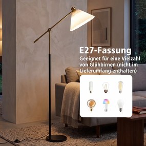 Costway Stojací lampa výškově nastavitelná stojací lampa s nastavitelným úhlem