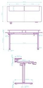 ULTRADESK HIGHLANDER XXL Bílý pracovní stůl s elektrickým nastavením Lama Plus