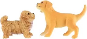 TEDDIES Pejsci s plotem a doplňky / 2 ks / v krabici / plast / od 3 le