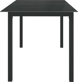 Zahradní stůl černý 150 x 90 x 74 cm hliník a sklo 312201