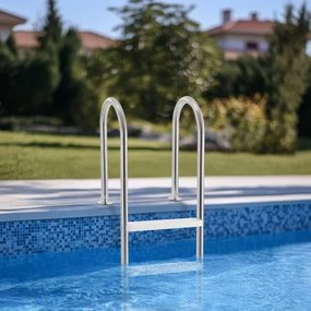 4-stupňový nerezový bazénový žebřík se 2 madly pro 54 zastřešených bazénů