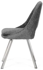 Jídelní židle, šedá, látka bouclé, DCL-W1174 GREY2