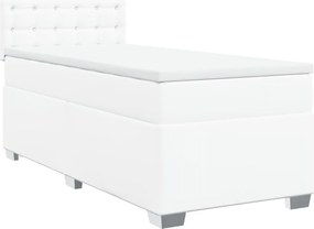 Box spring postel s matrací bílá 80 x 200 cm umělá kůže 3286097