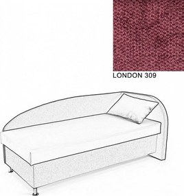 Dřevona - Elitte Čalouněná postel AVA NAVI, s úložným prostorem, 90x200, pravá, LONDON 309