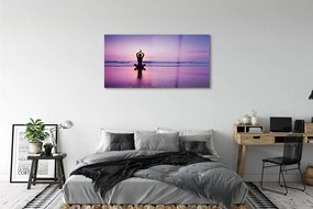 akrylový obraz Žena moře Yoga 125x50 cm