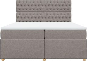 Box spring postel s matrací taupe 200x200 cm textil 3291398