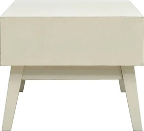 Konferenční stolek 2 zásuvky vyřezávaný šedý 110x50x40 cm dřevo 285751