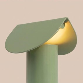 Šalvějově zelená hliníková LED stolní lampa (výška 15 cm) BISCUIT – Thoro