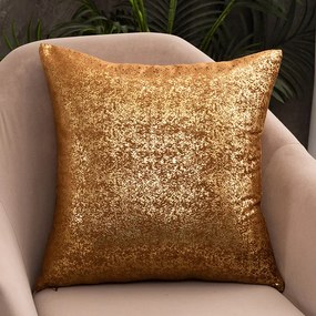 Luxusní povlak na polštář se zlatým potiskem (50x50 cm) Barva: Kávová