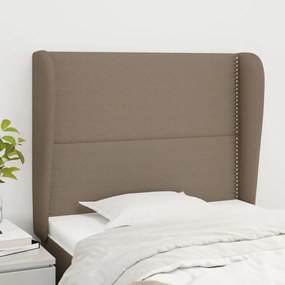 Čelo postele typu ušák taupe 93x23x118/128 cm textil