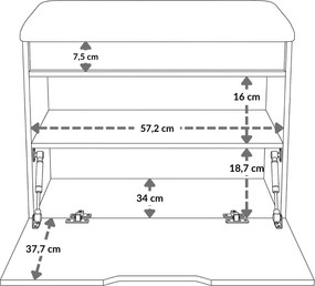Botník s sedákem a úložným prostorem VIRA, 60 x 50 x 35 cm, černá