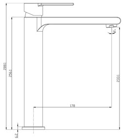 Mereo Dita umyvadlová stojánková vysoká baterie bez výpusti mosaz chrom CBE10102D