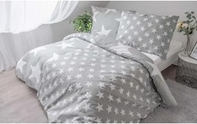 JAHU collections BAVLNĚNÉ POVLEČENÍ - Stars DUO grey 140x200/70x90cm