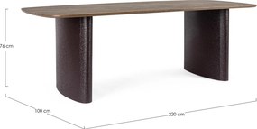 BIZZOTTO Jídelní stůl ELSWICK 220 cm 8051836812994