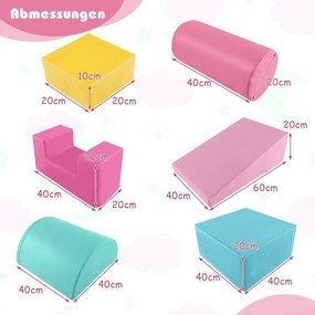 Costway 6 PCS. Pěnové stavebnice, obří stavebnice na běhání a lezení, tmavě