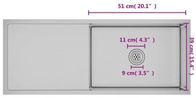 vidaXL Marketos Ručně vyrobený kuchyňský dřez nerezová ocel