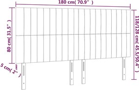 Čelo postele s LED tmavě zelená 180x5x118/128 cm samet 3122725