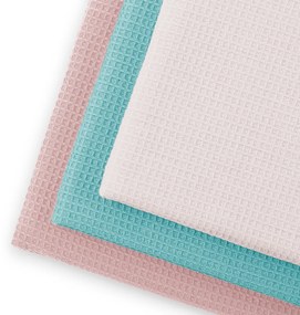 Sada kuchyňských ručníků Letty Waffle - 3 ks růžová/tyrkysová