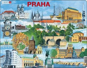 Larsen Deskové puzzle Praha 66 dílků, 36x28x0,4 cm