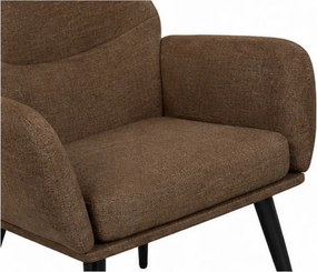relaxační křeslo, odpočinkové, dřevo/kov/textil, 96x68x79 cm, nohy černé/taupe, Dekorino KR20260062
