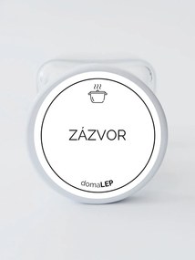 Samolepka na kořenky ZÁZVOR bílá 5 cm základní písmo