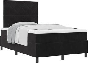Postel s boxspringem s čelo Černý 120 x 190 cm samet 3339886