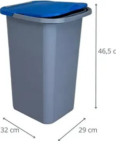 Belli e Forti PREMI šedá, modré víko / Koš na tříděný odpad / 24 l / p