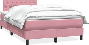 Box spring postel s matrací růžová 120x220 cm samet 3316544