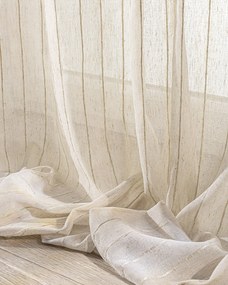 Závěs s řasící páskou barva béžová látka poloprůhledná, pletený vzor, vzorované