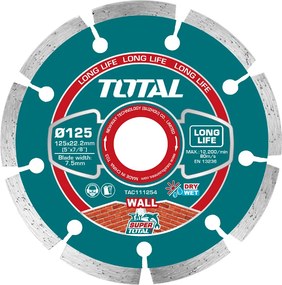 Diamantový řezný kotouč turbo Fast Cut 125 × 22,2 mm TOTAL TAC111254