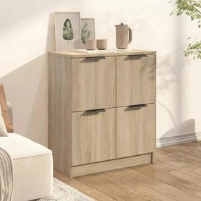 Komoda, 4 dvířka, dřevo, dub sonoma, NoBi KOALA