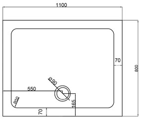 BPS-koupelny Obdélníková akrylátová sprchová vanička HYD-OSV-ST03 110x80 černá