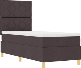Postel s boxspringem s čelo Tmavě hnědá 80 x 200 cm textil 3339654