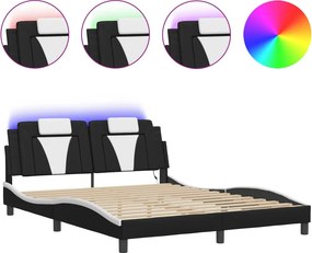 Rám postele Viana s LED bez matrace černý a bílý 160x200 cm 3214034