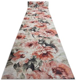 Protiskluzový běhoun LOTUS BOUQUET 52900 květiny béžový / růžový