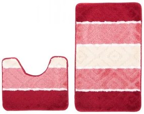Sada koupelnových koberečků MULTI B5132 červený ROMBY