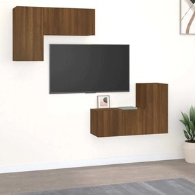 vidaXL 4dílný set TV skříněk kompozitní dřevo [3078688] Barva: dub sonoma