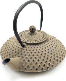 Litinová čajová souprava Xilin, konvice 1,25 l – hnědá, japonský design, se 2 šálky, s nerezovým sítkem