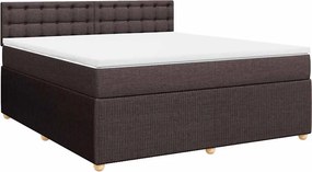 Box spring postel s matrací tmavě hnědá 180x200 cm textil 3289852