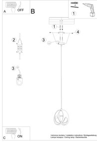 Sollux SL.1087 - Lustr na lanku TULOS 1xE27/60W/230V černá