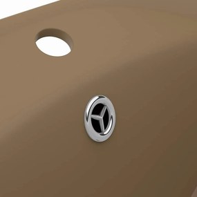 Luxusní umyvadlo přepad oválné matné krémové 58,5x39cm keramika 146941