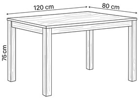Autronic Jídelní stůl DS-H DUB Rozměr stolu: 140 x 80 cm