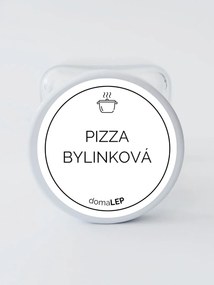 Samolepka na kořenky PIZZA BYLINKOVÁ bílá 5 cm základní písmo